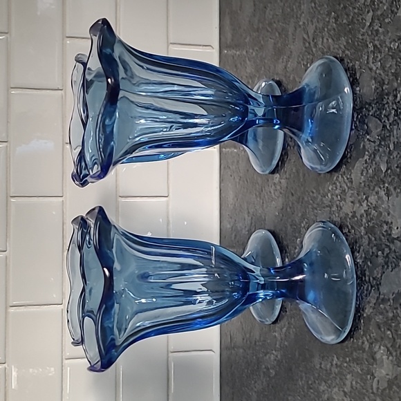Vintage | Dining | Anchor Hocking Tulip Blue Glass Sundaeparfait ...
